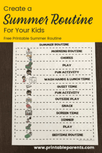 How to Create a Summer Routine for Kids - Printable Parents