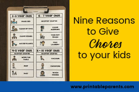 Nine Reasons to Give Your Children Chores - free printable - Printable ...