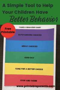 Help Your Children Manage Behavior with a Simple Tool | Free Printable ...