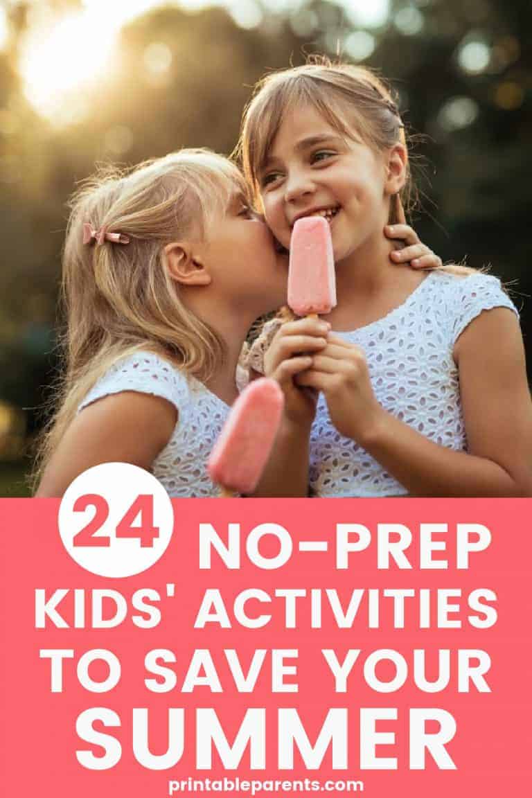 No Prep Summer Activities for Kids (Free Printable) - Printable Parents