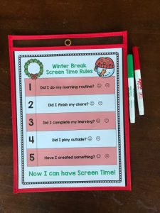 Screen Time Printable for Winter Break: 12 Days of Christmas ...