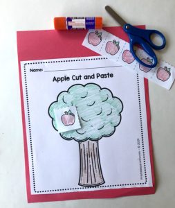 Apple Preschool Worksheets - Cut, Paste, and Trace - Printable Parents