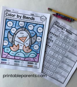 Color by Blend Worksheets - Printable Parents