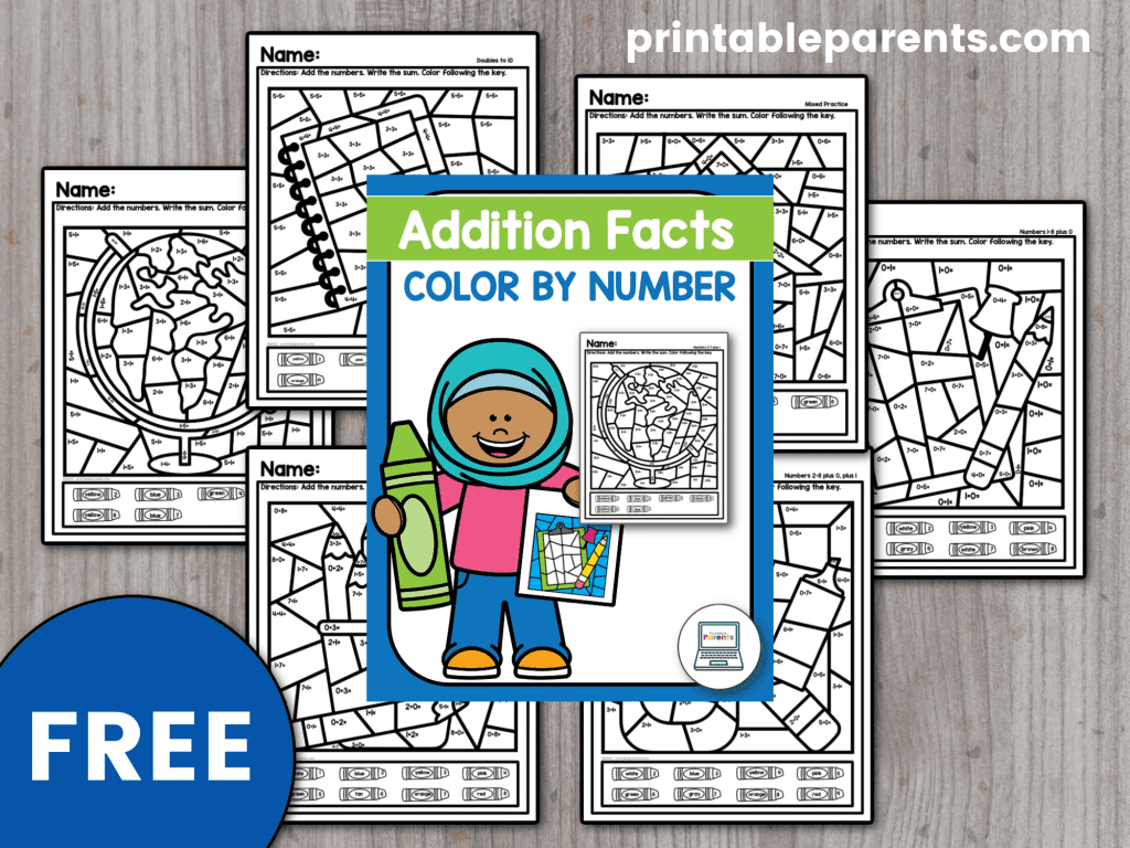 Addition Color by Number - Printable Parents