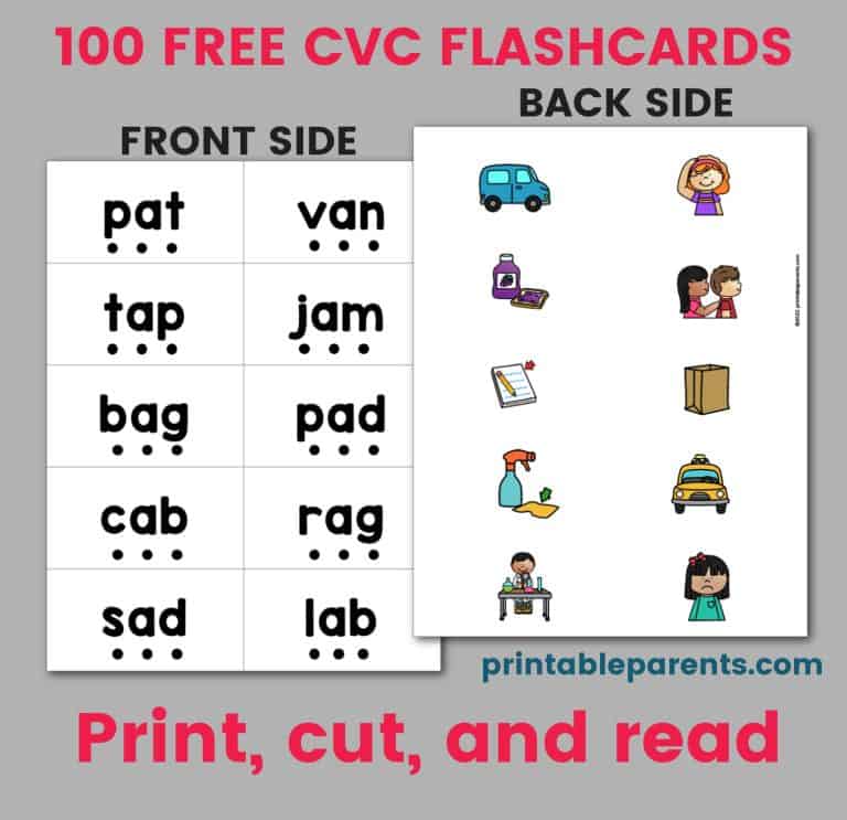 CVC Words Flashcards Printable - Printable Parents