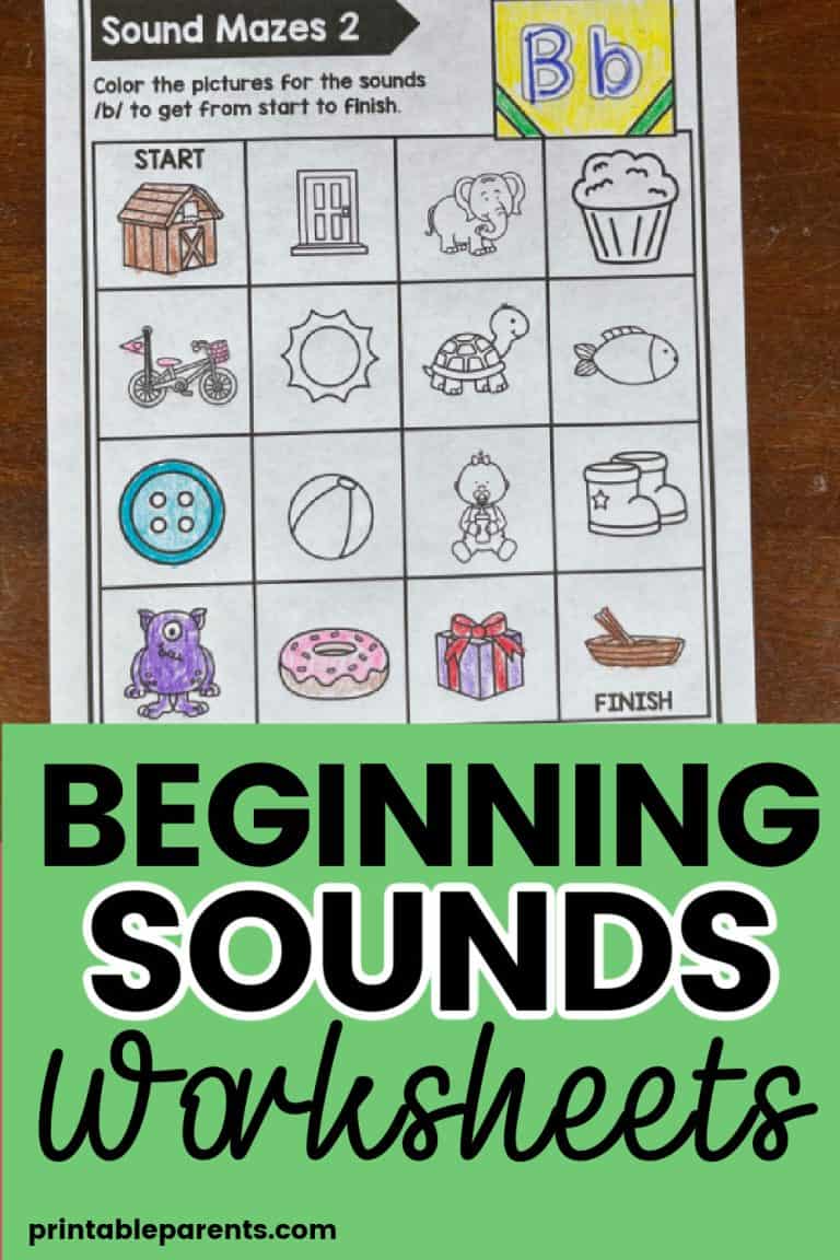 Beginning Sounds Worksheets - Printable Parents