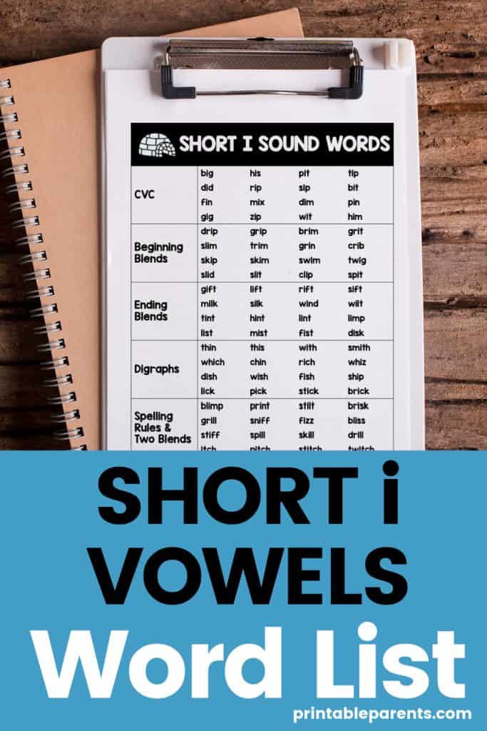 Short i Sound Words - Printable Parents
