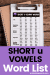 Short U Sound Words - Printable Parents